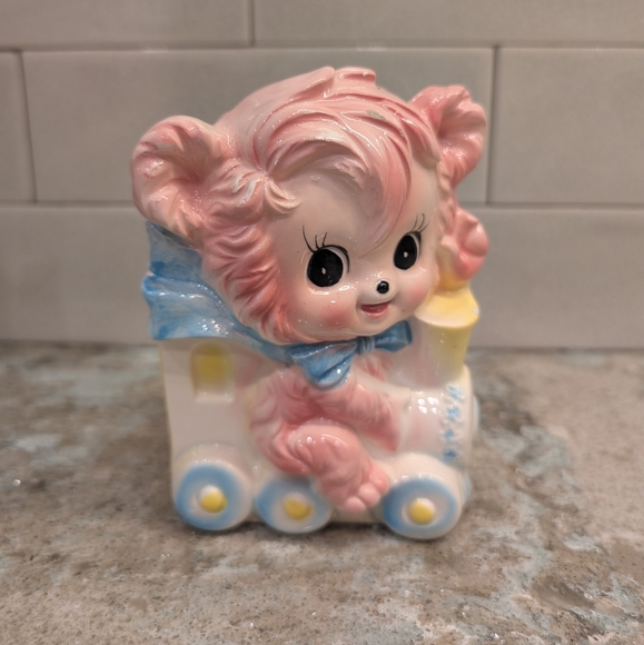 Ardco | Accents | Vintage Ardco Kitsch Nursery Planter Pink Bear Train ...